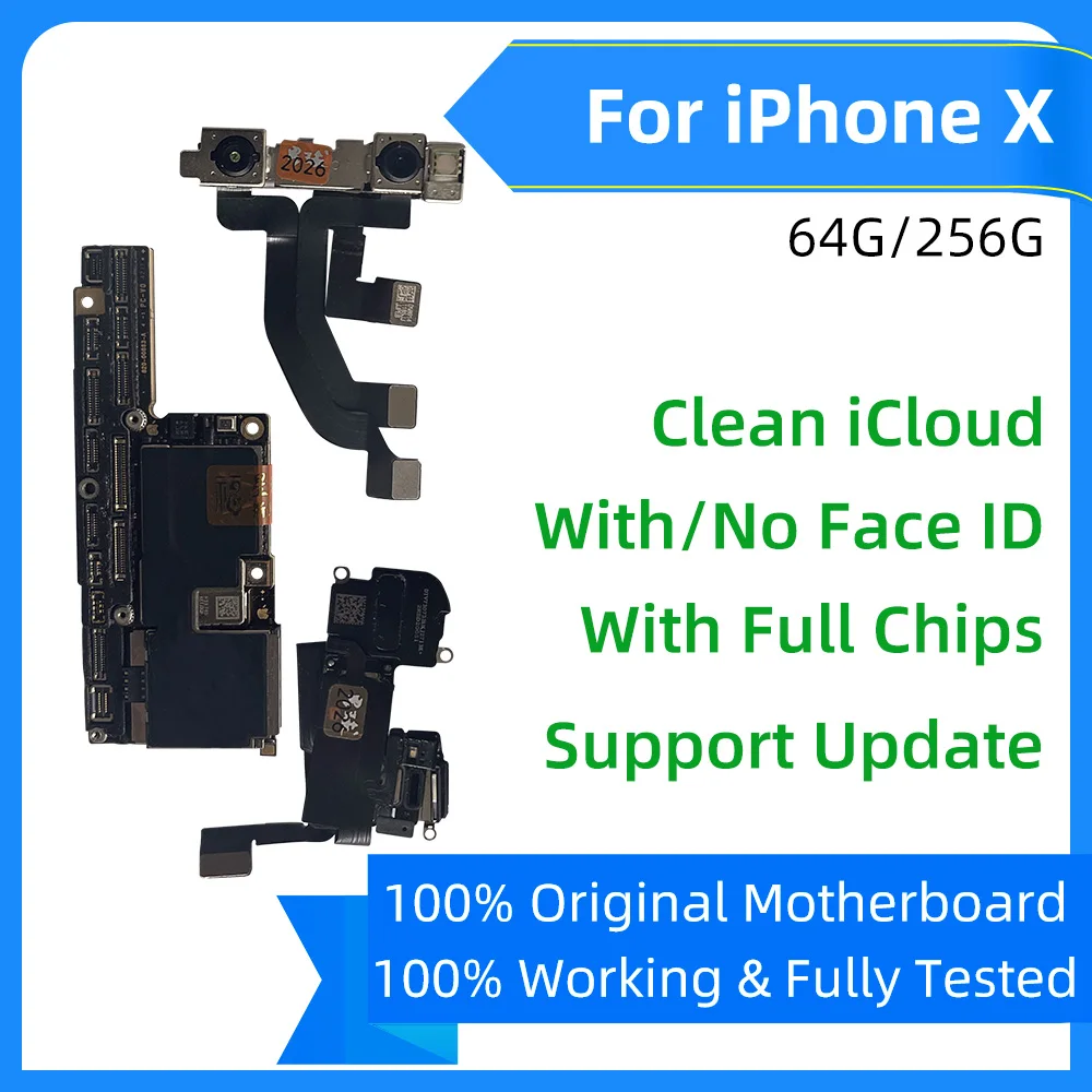 Original For iphone X Motherboard For iphone X logic board Unlocked ...