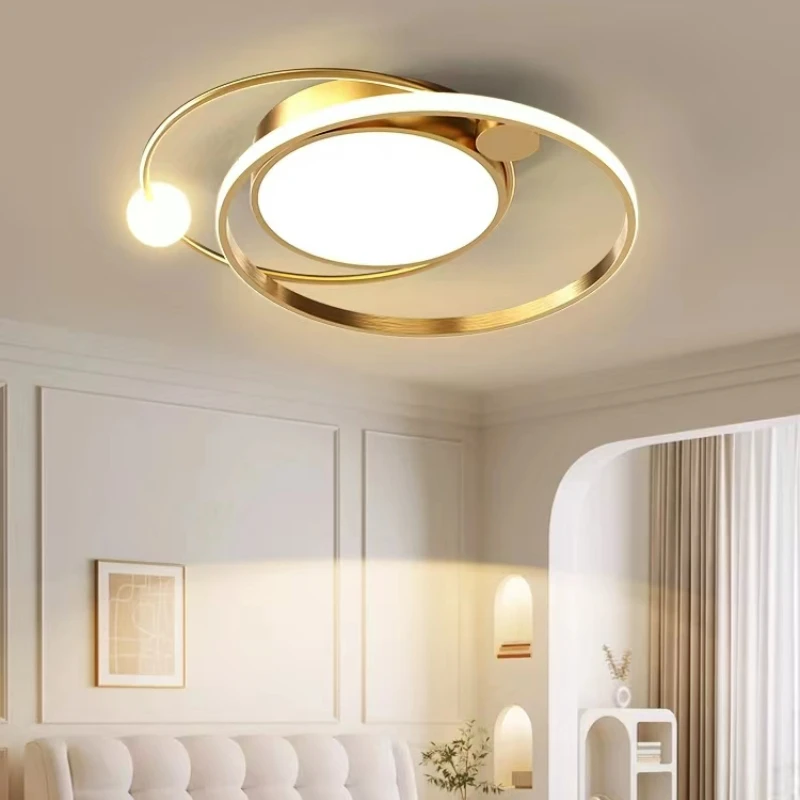 New-Ring-Round-Gold-Simple-Design-Remote-Control-Light-Modern-Led ...