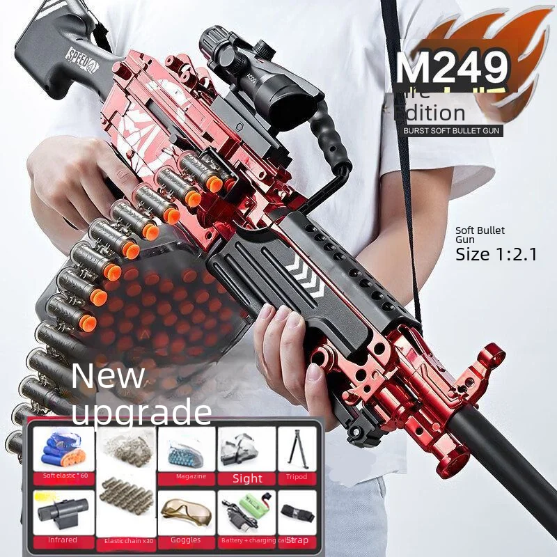 M249-Large-Pineapple-Toy-Gun-Handheld-Electric-Burst-Soft-Bullet ...