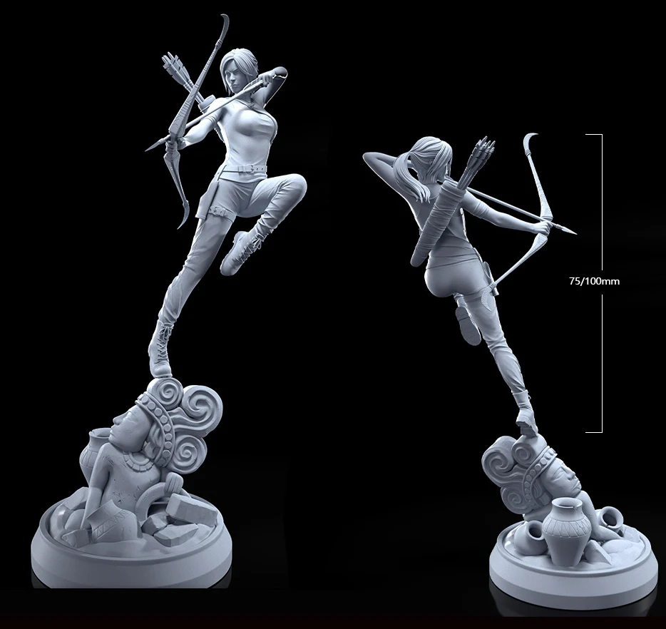 1/24 75mm 1/18 100mm Resin Model Kits Game Jungle Female Warrior Figure ...