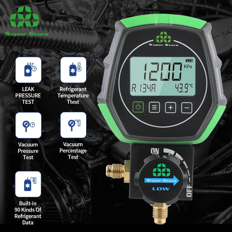 DSZH Electronic Fluoride Gauge Digital Display Manifold Tester ...