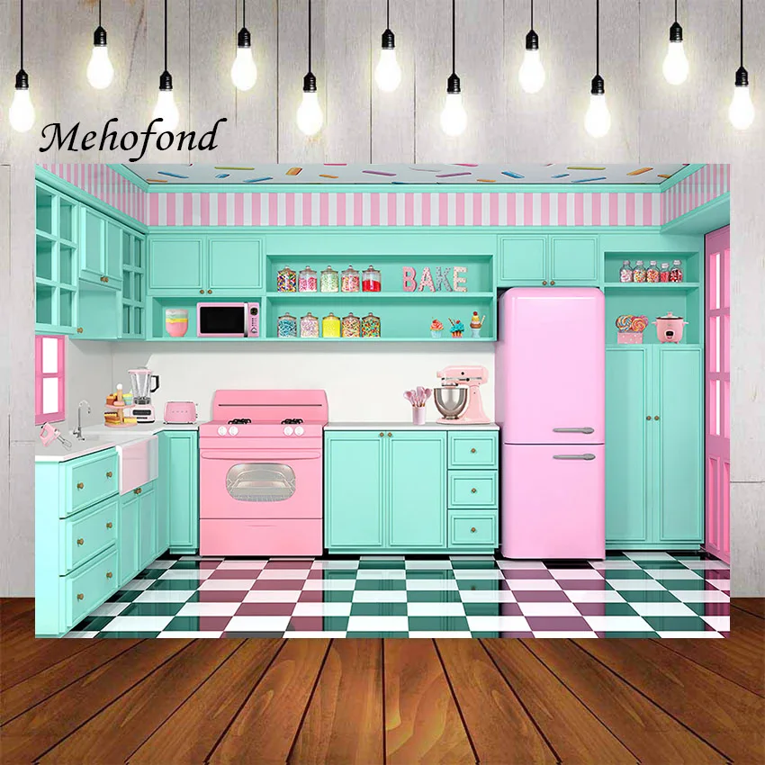 Mehofond Photography Background Mis Pastelitos Pink Kitchen Girls ...