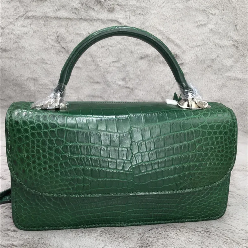 Authentic-Crocodile-Belly-Skin-Women-s-Small-Green-Purse-Female-Mini ...