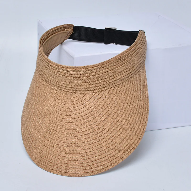 Lady-Folding-Visor-Straw-Sun-Visor-Hat-Paper-Straw-Wide-Brim-Visor-Hat ...