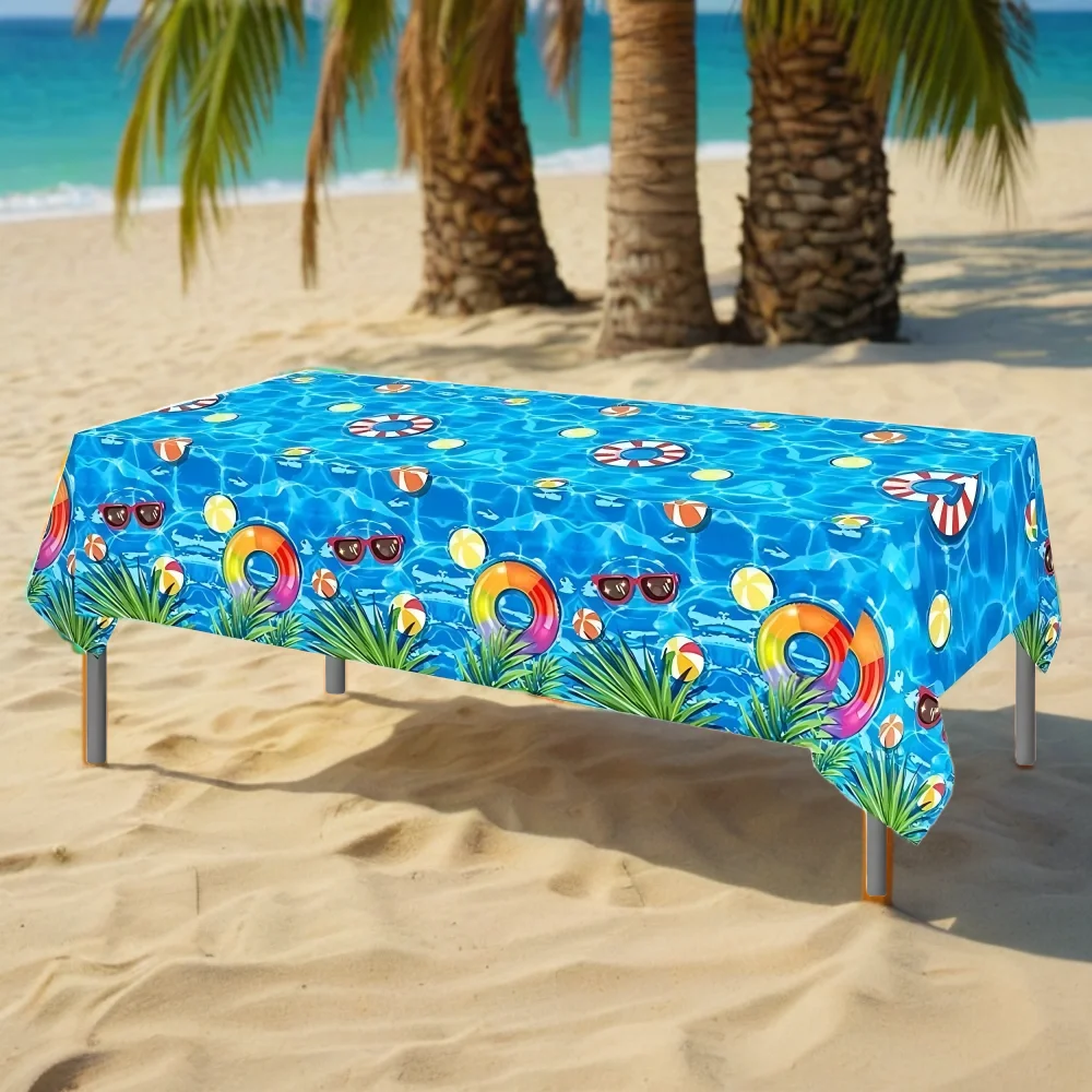Hawaiian-Beach-Summer-Tablecloth-Brithday-Party-Supplies-Sea-Water-Swim ...