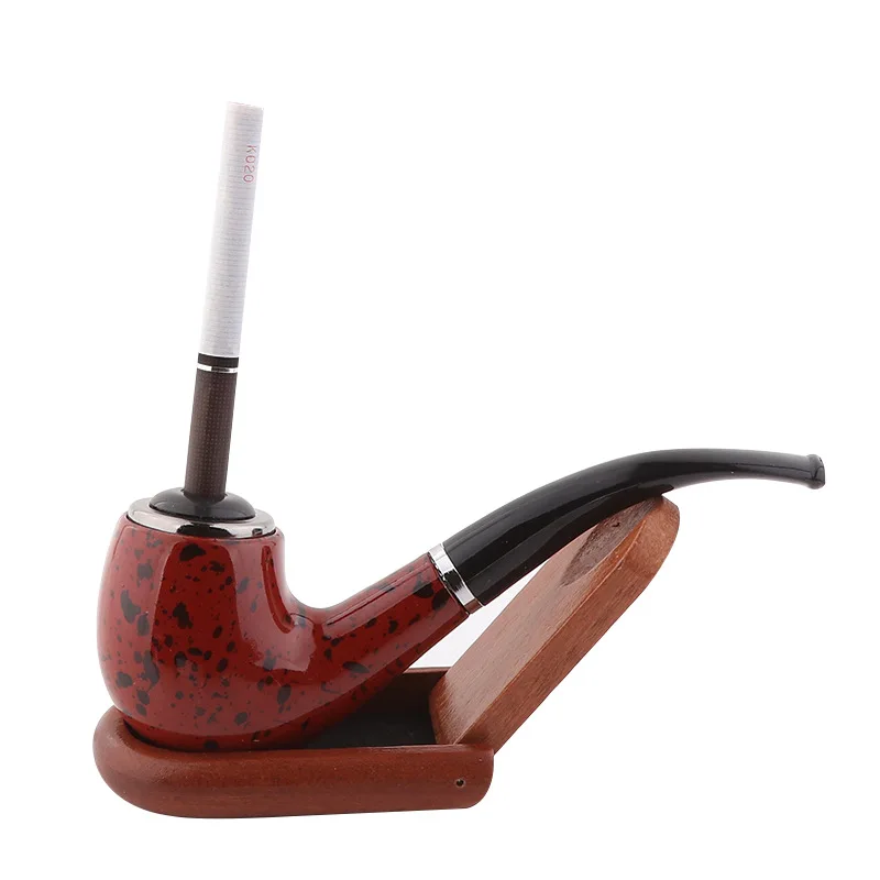 Smoking-Set-Ebony-Wood-Smoking-Pipe-Handmade-Brown-Tobacco-Pipe-12cm ...