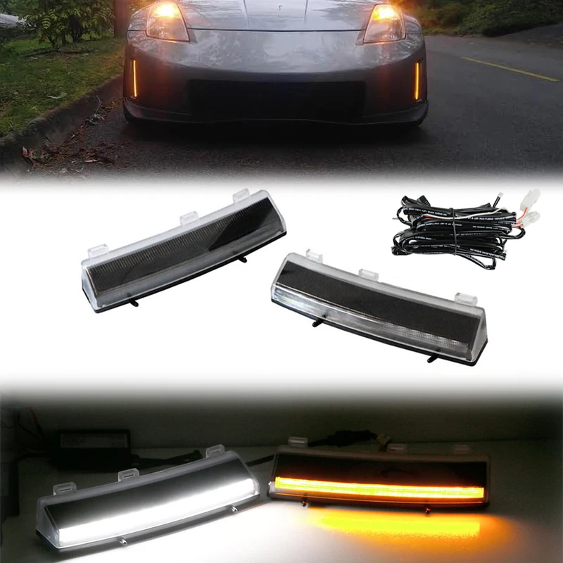 iJDM Car Daytime Running Lights Assembly For 2006 2009 Nissan 350z LCI White LED as DRL Amber Yellow LED as Turn Signals AliExpress 34