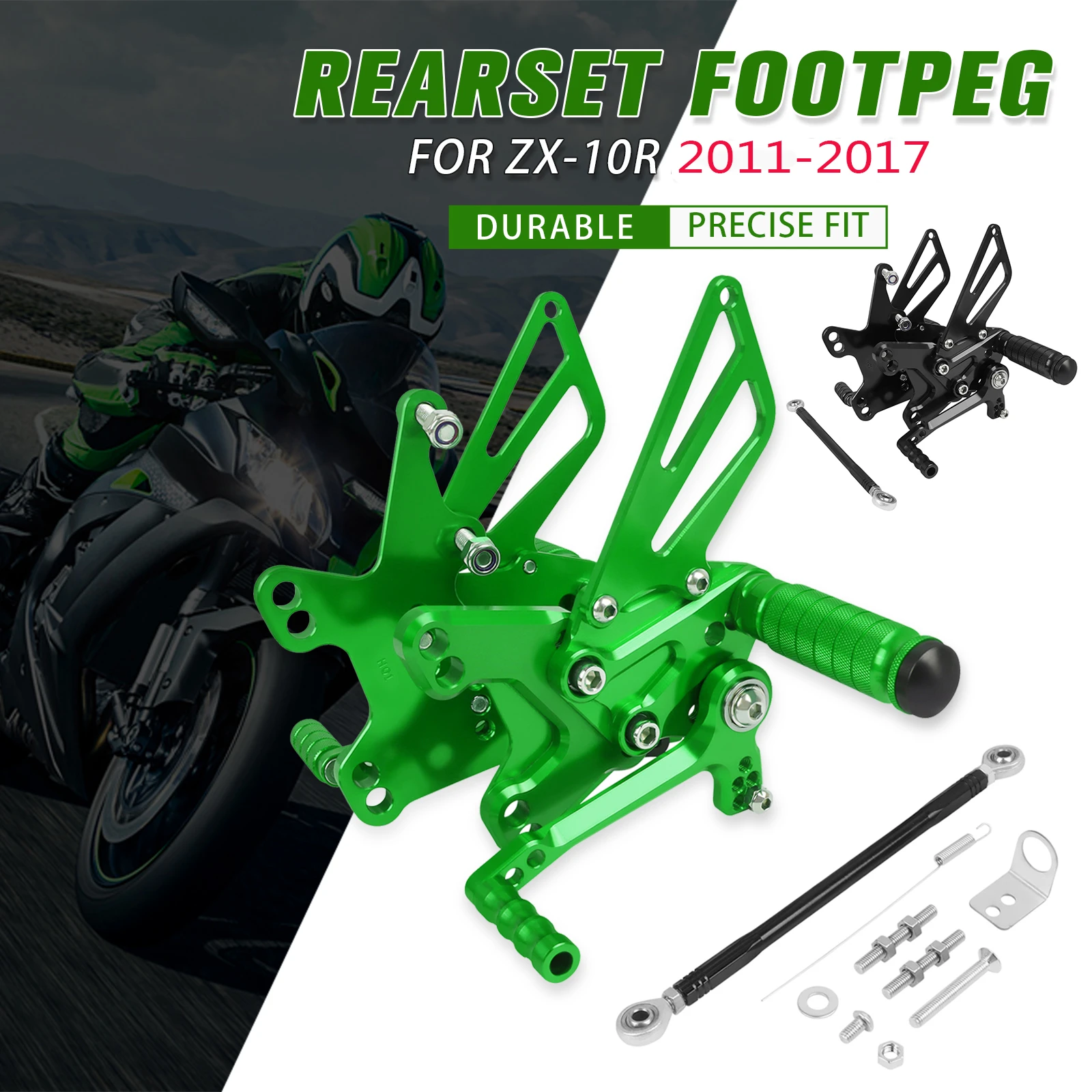 For Kawasaki ZX10R ZX-10R ZX 10R 2011-2017 2016 Motorcycle Rearset ...