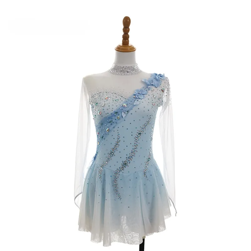 customized flower skating performance costume ice skating dress figure ...