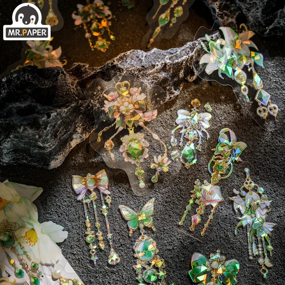 Mr-Paper-Vintage-Jewelry-Theme-Sticker-Pack-PET-Laser-Gold-Hand-Account ...