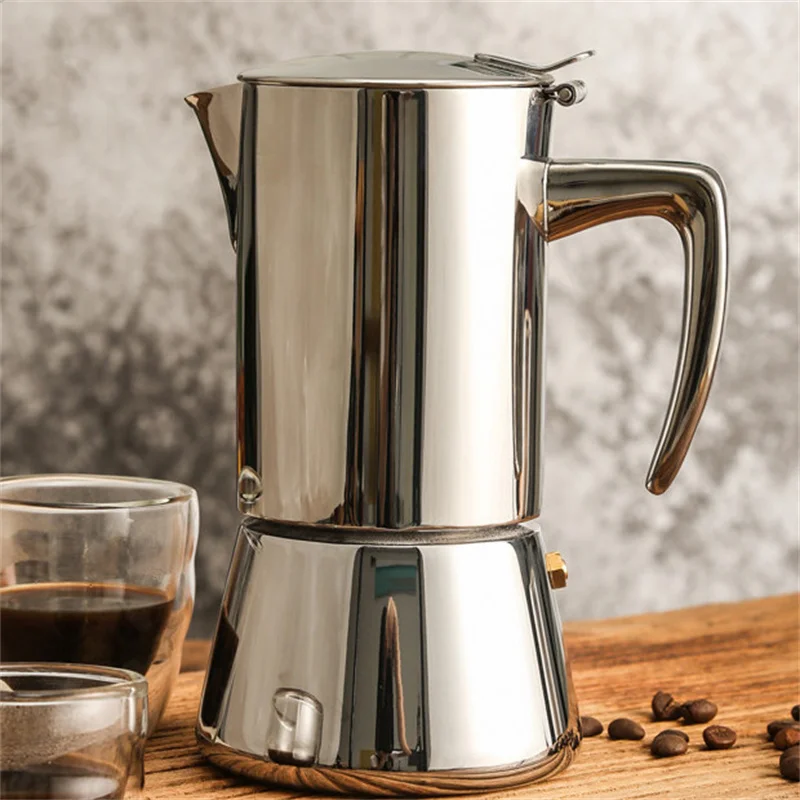 Stainless Steel Coffee Maker Pot Moka Coffee Maker 4 Cups Mocha Pot ...
