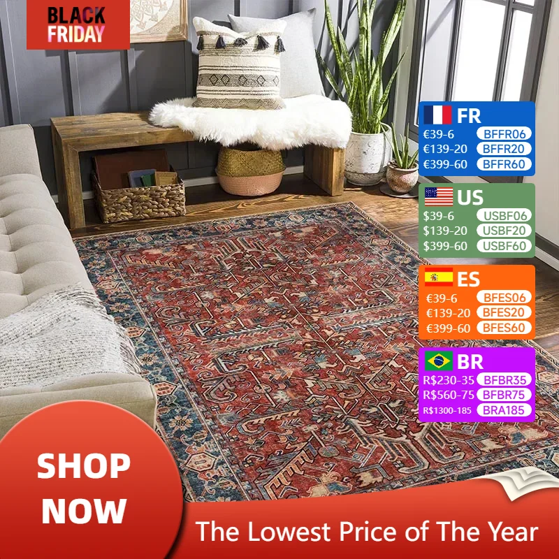 Persian-Rug-Living-Room-Carpet-Home-Decoration-Vinntage-Ethnic-Floor ...