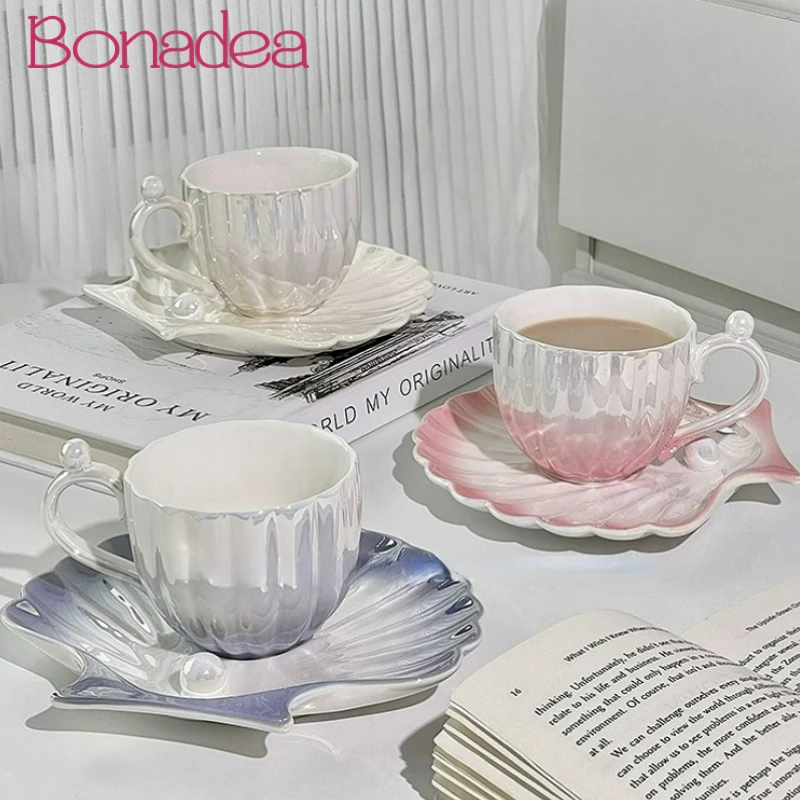 Creative-Pearl-Shell-Shaped-Mug-Korean-Style-Cute-Ceramic-Coffee-Milk ...