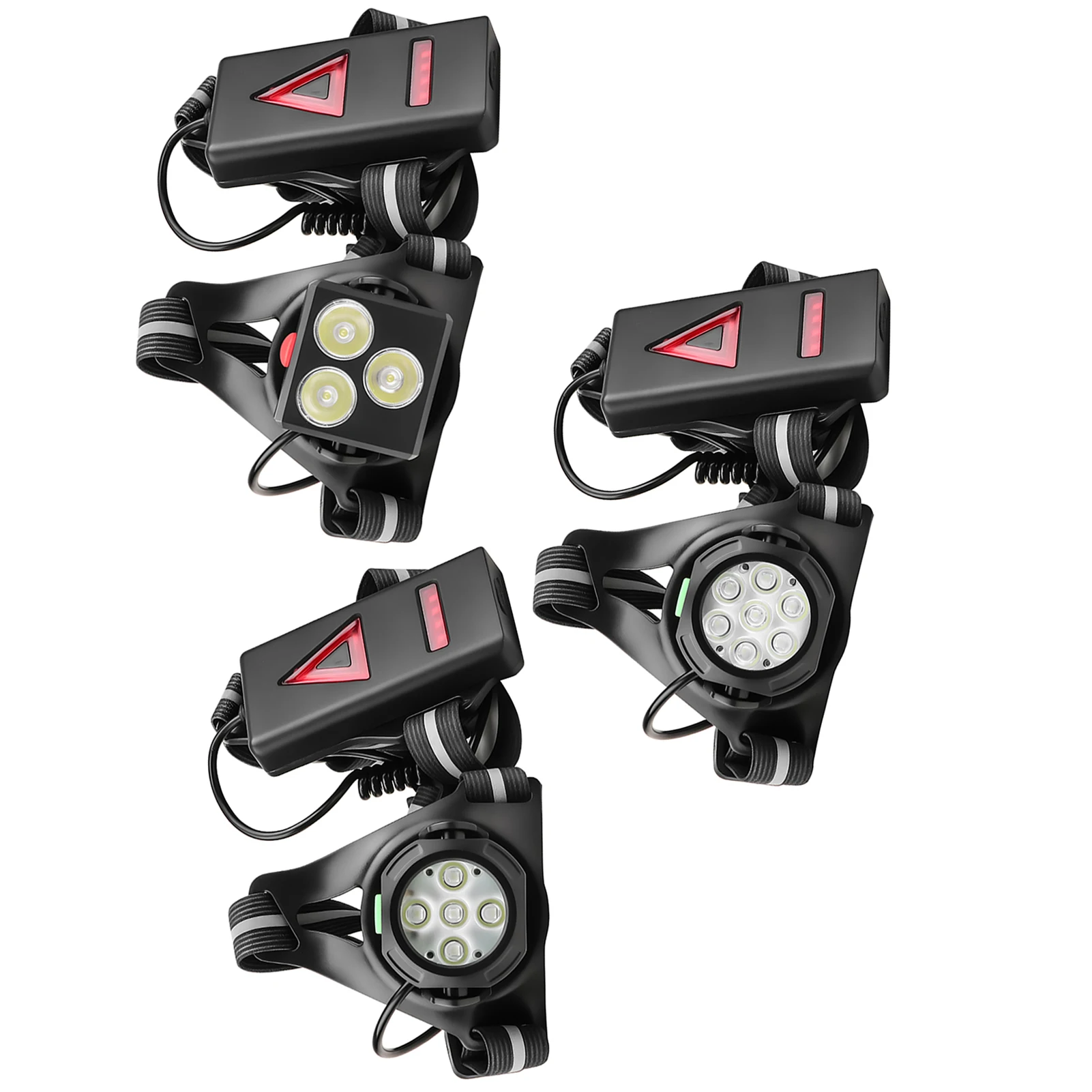LED Chest Front Multi-Lamp Red Warning USB Rechargeable Night Running ...