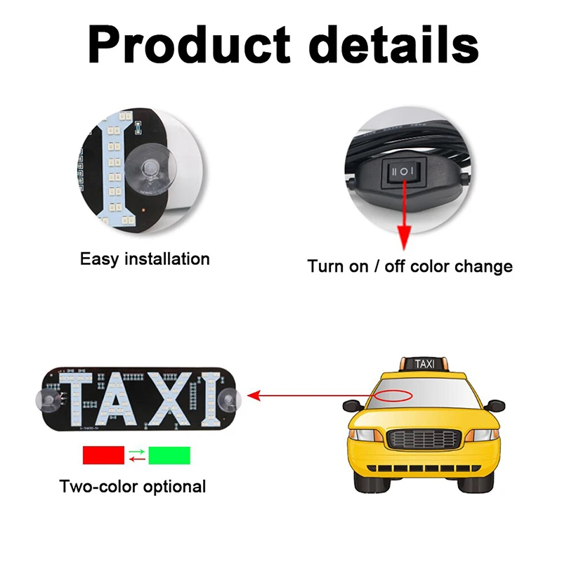 Taxi-Light-Dual-Colors-Taxi-LED-Sign-Decor-2-Color-Changeable-Taxi-LED ...