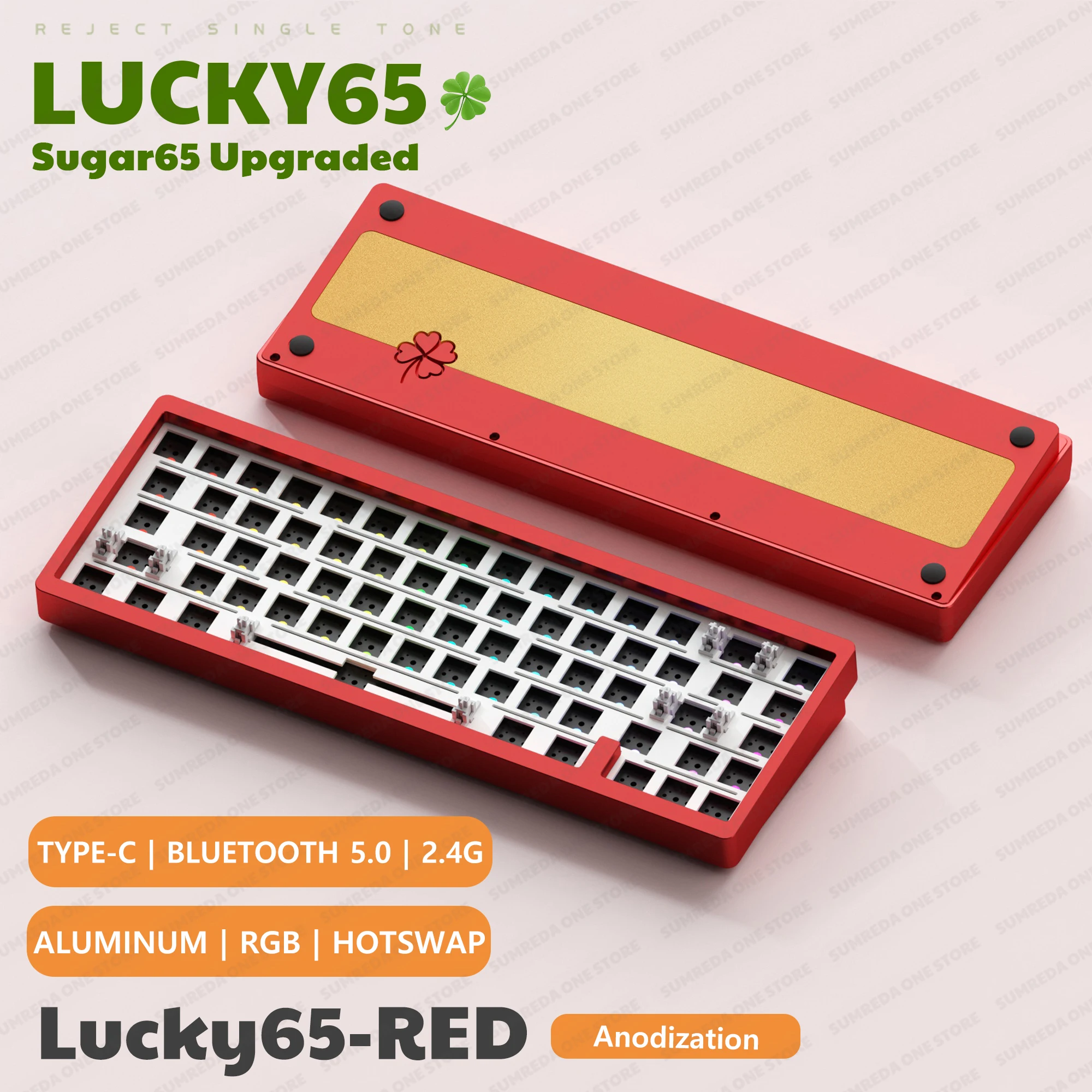 Sugar65-Weikav-Lucky-65keys-Mechanical-Keyboard-Aluminum-Alloy-3-Mode ...