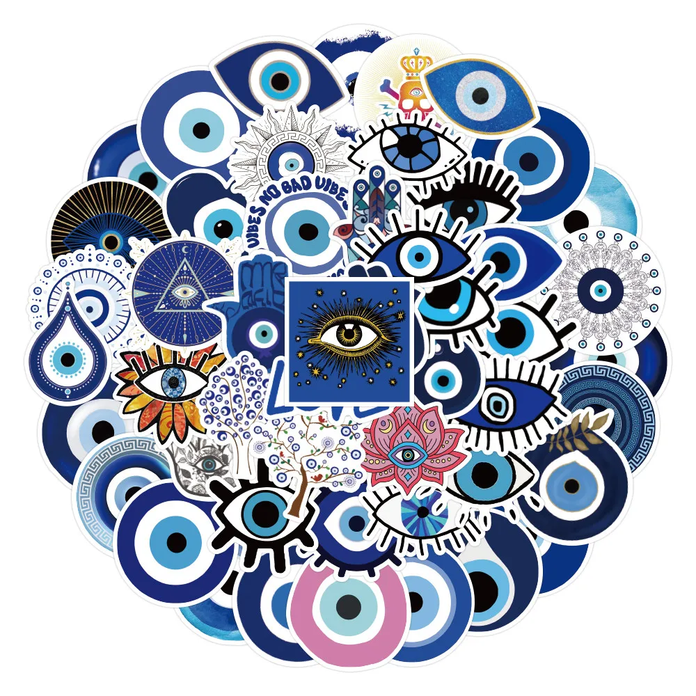 52-Piece Mystical Evil Eye Stickers Decorative Decals for Notebooks ...