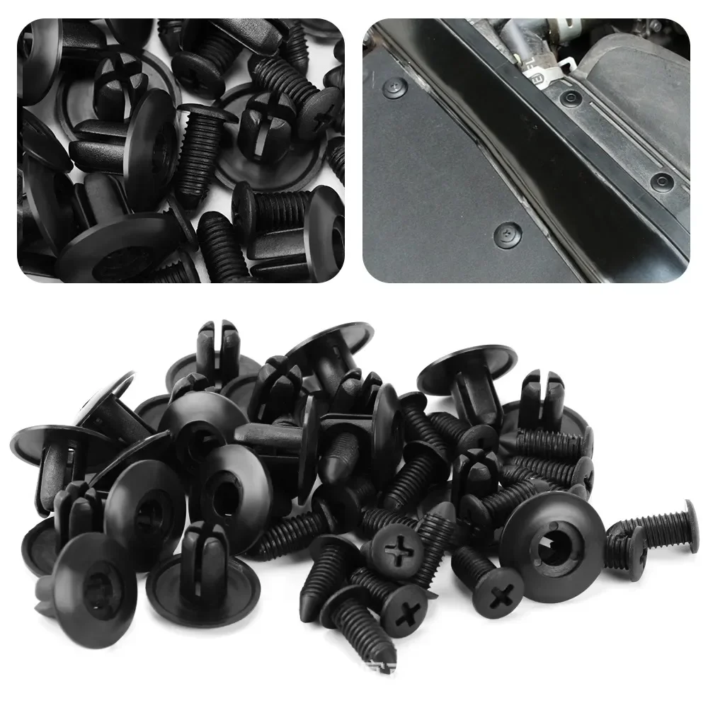 30pcs-8mm-Plastic-Rivets-Fasteners-Screw-Car-Bumper-Fender-Black-Rivet ...