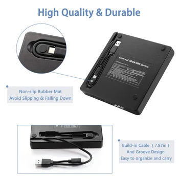 USB 3.0 DVD Drive External Optical Drives Enclosure Box USB Type-C ...