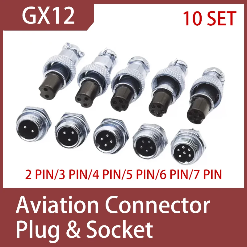10-Pcs-GX12-Connector-Aviation-Circular-Connectors-2-Pin-3pin-4pin-5pin ...