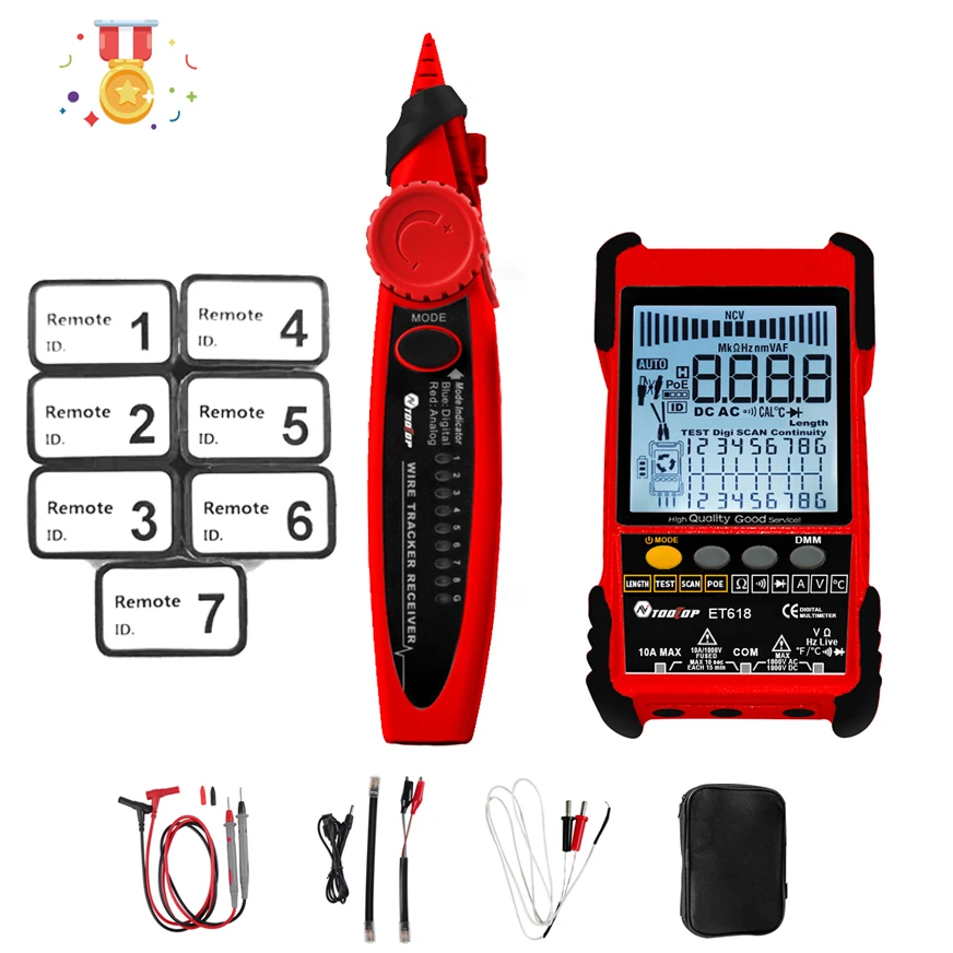 TOOLTOP ET616/ET618 Network Cable Tester with LCD Display Analogs ...