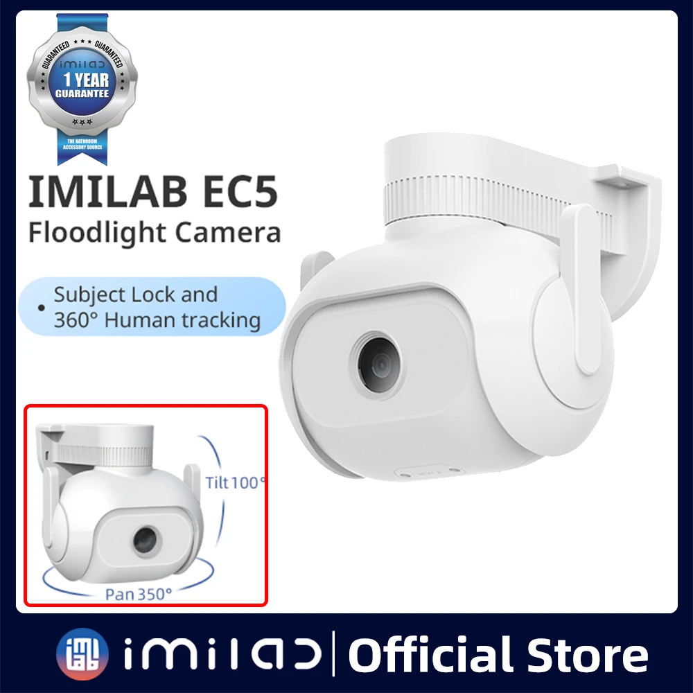 Imilab - Ec5 Floodlight Camera, Outdoor Security Surveillance, Color Night Vision,360° Human ...