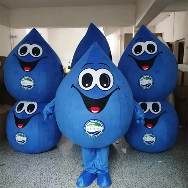 Blue Water Drop Mascot Costume Water Conservation Advertising ...