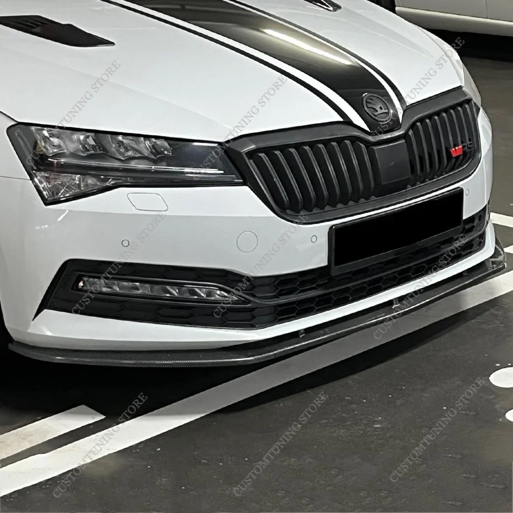 For-Skoda-Superb-3V-3Pcs-Front-Bumper-Lip-Spoiler-Splitter-Superb-B8-5 ...