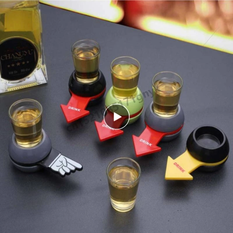 Glass Turntable Tumblers Kit | Spin Shot Drinking Game | Pointer Shot ...