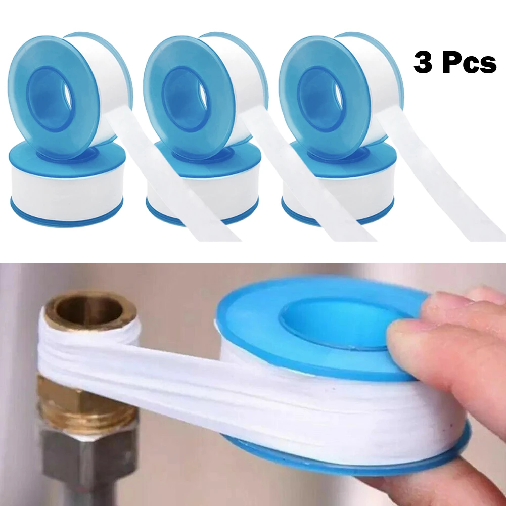 3pcs PTFE Plumbing Thread Seal Tape Oil-Free Leakproof Sewer Plug Water ...