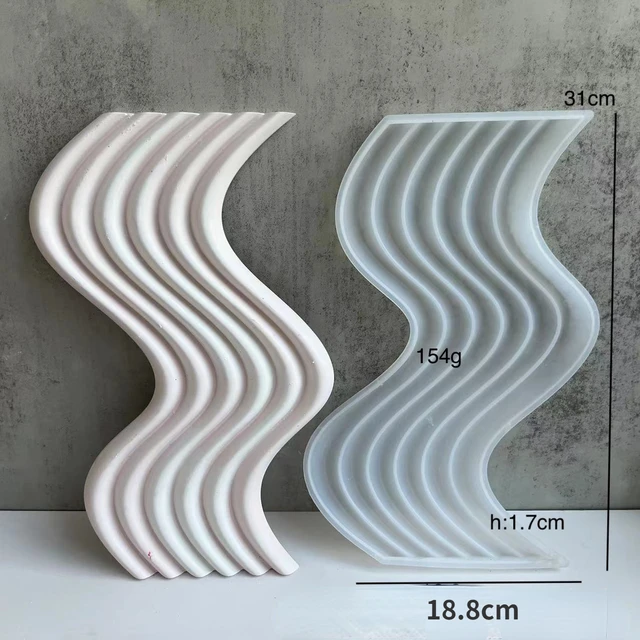 Wave Tray Silicone Mould Wall Tile Plaster Cement Drip Moulds Rainbow ...