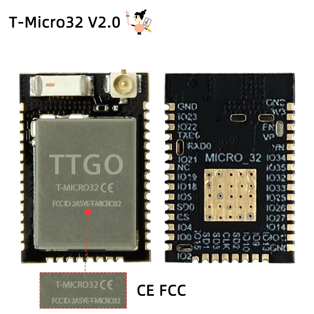 Lilygo® T-micro32 Esp32 Módulo Esp32-s3 Esp32 Microprocessador Suporte Wifi Bluetooth Arduino ...