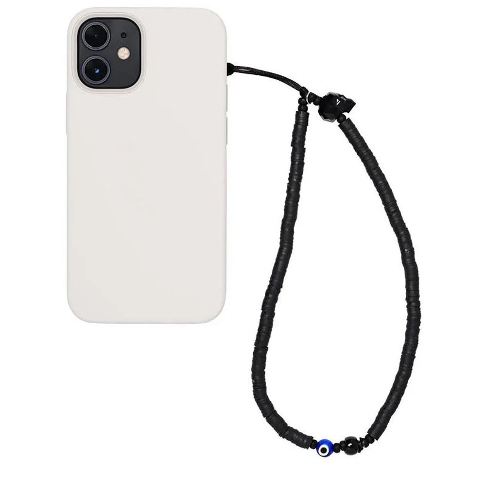 Black-Polymer-Clay-Phone-Straps-Skull-Evil-Eye-Charm-Mobile-Chain ...