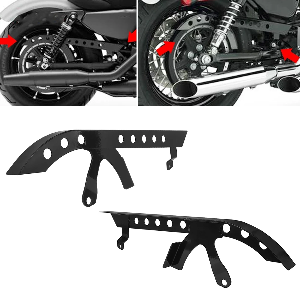 Motorcycle-Rear-Pulley-Guard-Black-Drive-Pulley-Cover-For-Harley ...