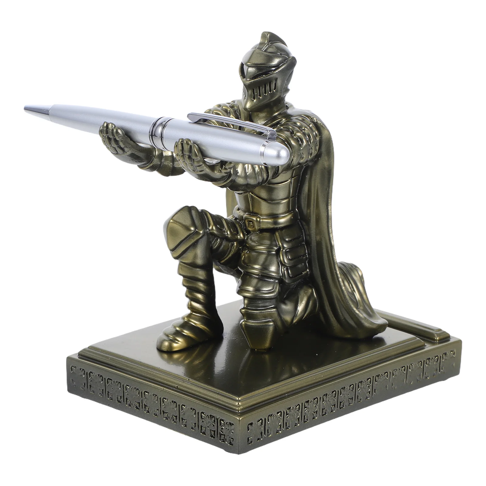 Resin Armored Retro Soldier Pen Holder Desk Accessories Warrior Pencil ...