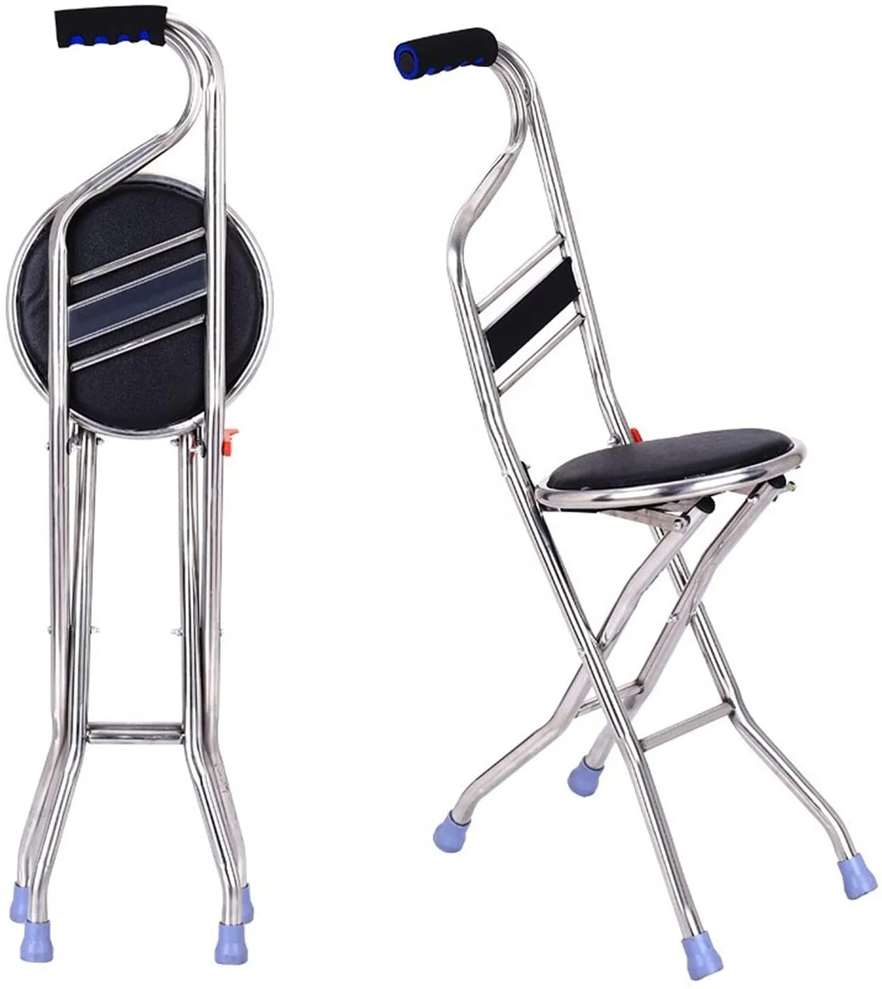 Folding-Cane-Chair-Elderly-Portable-Walking-Stick-Crutch-Mobility-Aids ...