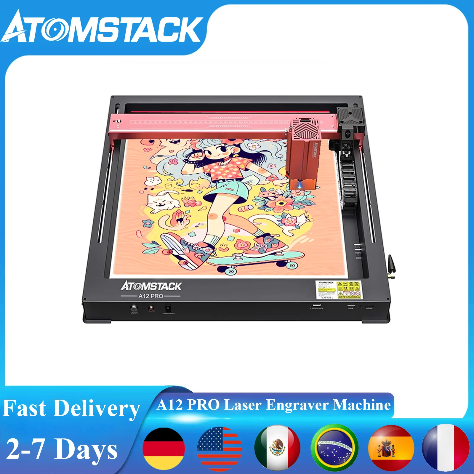 ATOMSTACK-m-quina-de-grabado-l-ser-A12-Pro-12W-potencia-ptica-alta ...