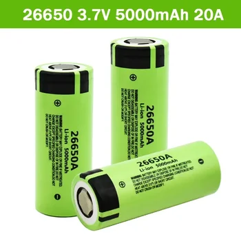 2024 정품 하이 퀄리티 26650 배터리, 5000mAh 3.7V 50A 리튬 이온 충전지, 26650A LED 손전등 및 ...