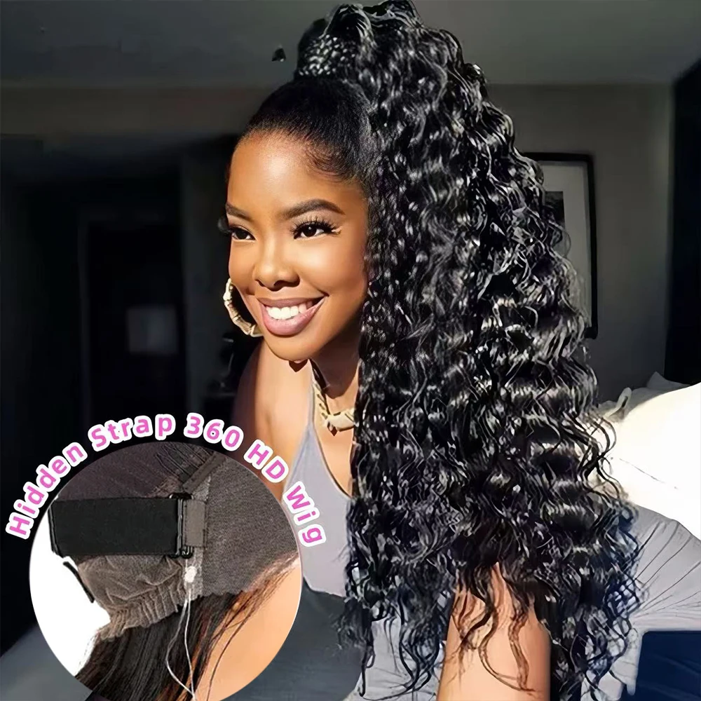 250-Density-Hidden-Strap-Upgrade-Invisible-Drawstring-Cap-Water-Wave ...