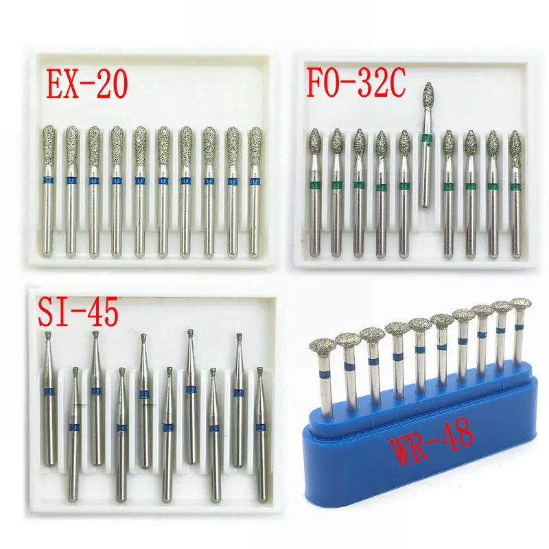 Dental-Diamond-Burs-Drill-FG-Diamond-1-6mm-Shank-for-High-Speed ...