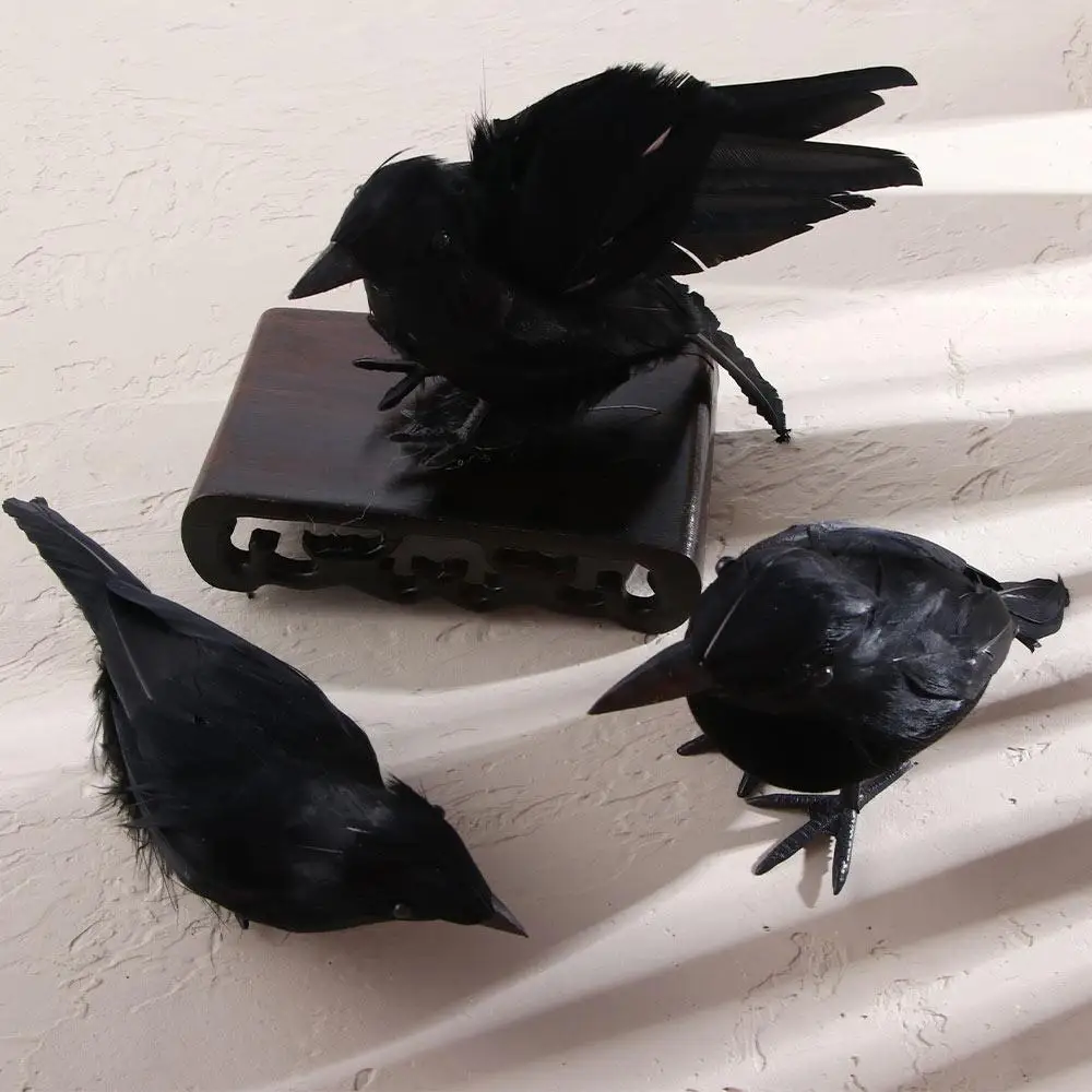 Modelo-de-cuervo-negro-de-Halloween-simulaci-n-de-p-jaro-falso-Animal ...