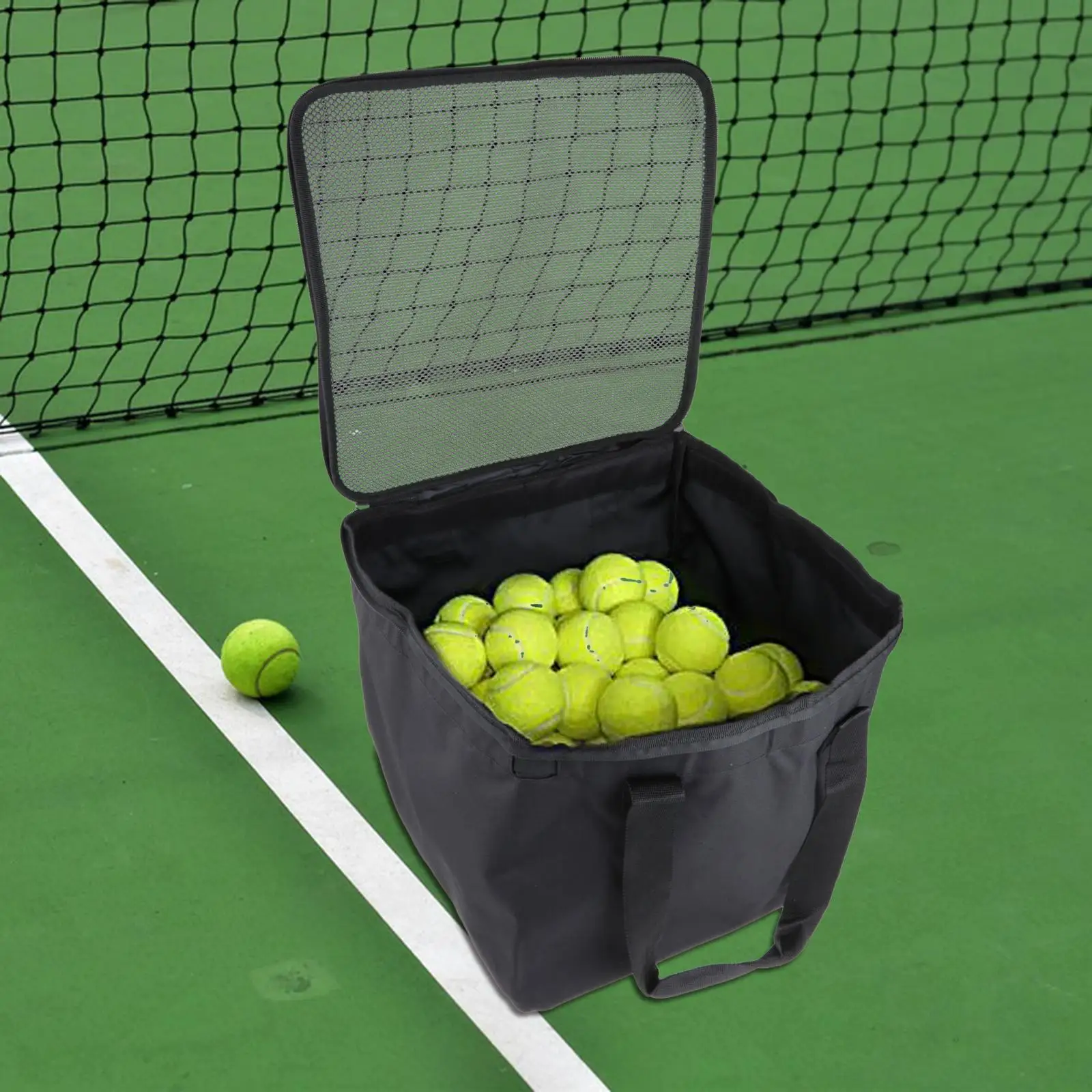 Tennis-Ball-Cart-Bag-Holds-160-Balls-Large-Ball-Capacity-Oxford-Fabric ...