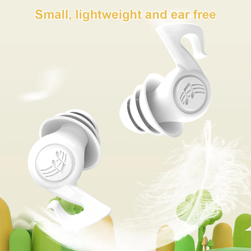 3 Layer Anti Noise Silicone Reusable Earplugs Waterproof Swimming Ear ...
