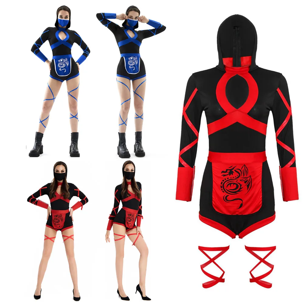Hot Halloween Women Adult Sexy Ninja Costume Anime Dragon Ninja Costume ...