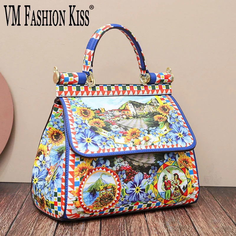 European-And-American-Retro-Style-Frame-Women-Totes-Classic-Printing ...