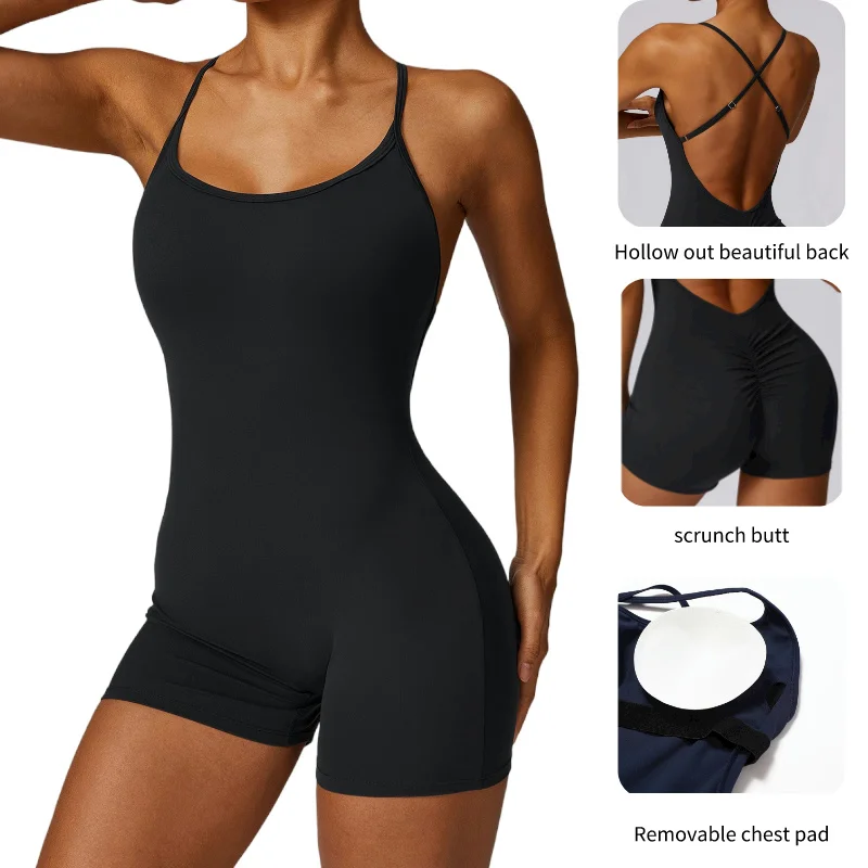 Sleeveless-Bodysuit-Sexy-Beautiful-Back-Yoga-Rompers-Scrunch-Butt-Gym ...