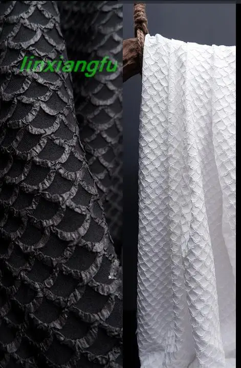 Three-dimensional fish-scale fan-shaped fabric,classical jacquard ...
