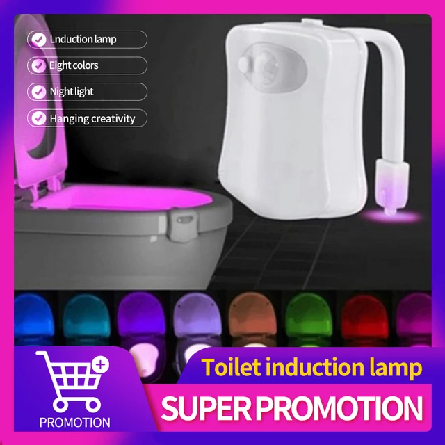 Toilet Night Light PIR Motion Sensor Lights LED Washroom Night Lamp 16 ...