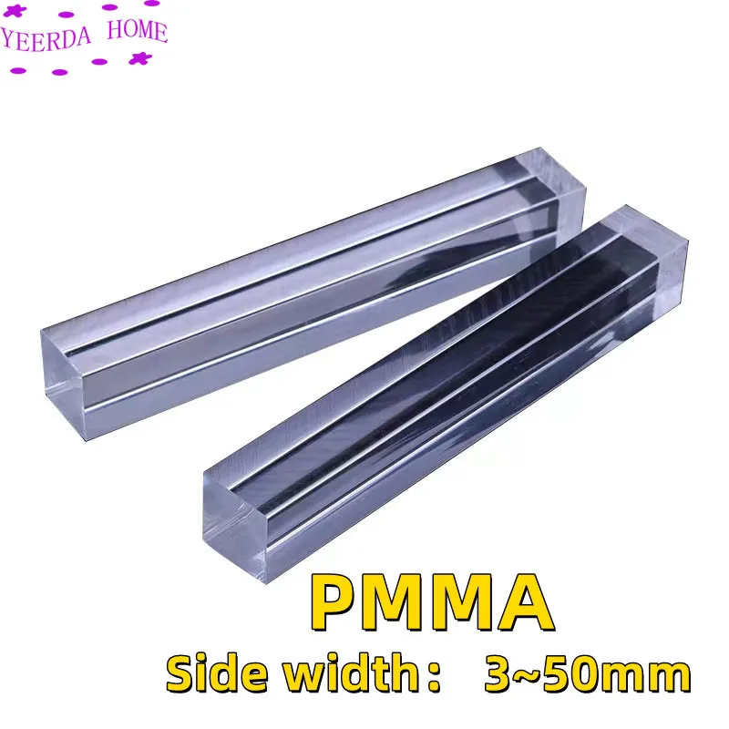 All-Size 3~50mm Transparent Square Acrylic Stick PMMA Plexiglass Bar ...