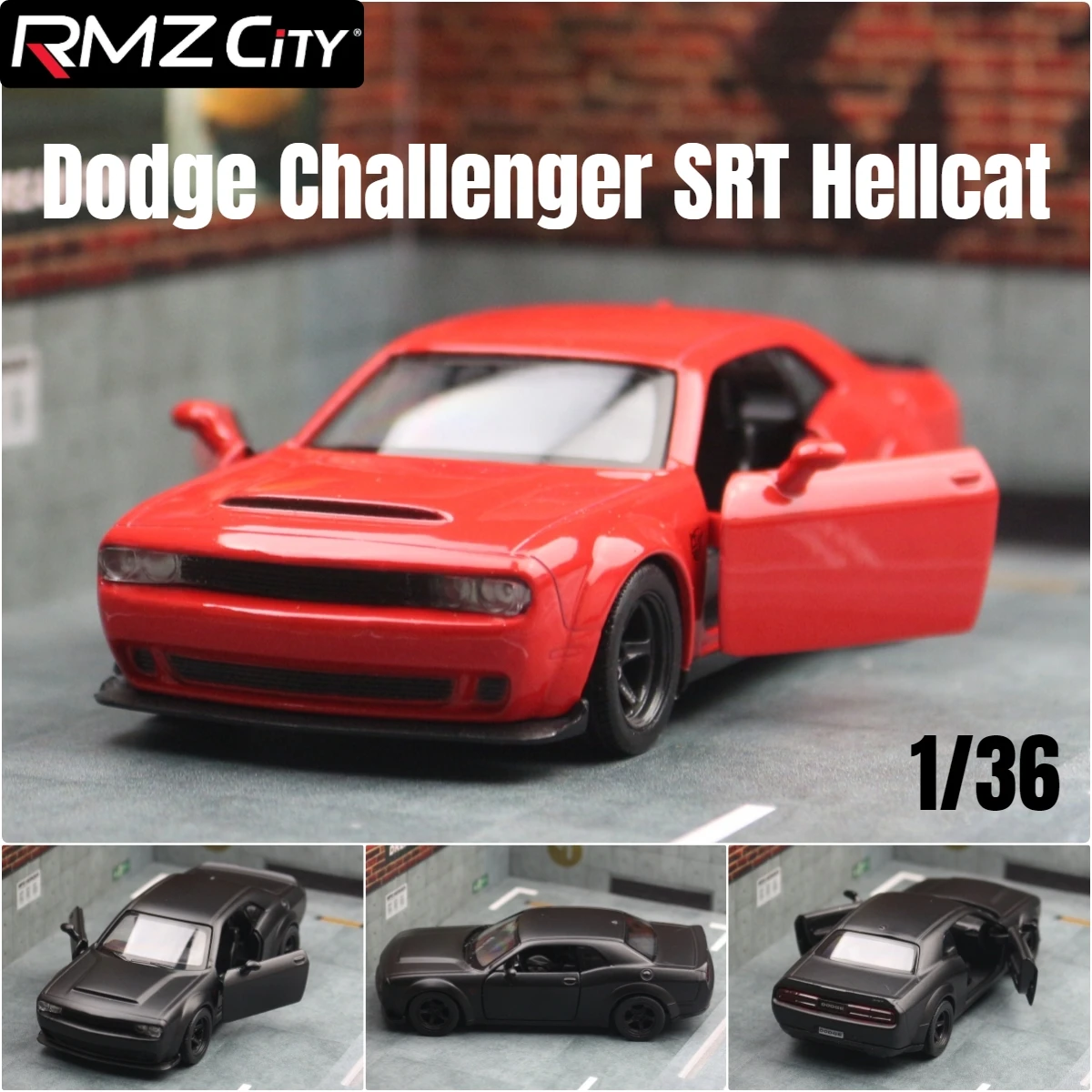 1-36-Dodge-Challenger-SRT-Hellcat-Toy-Car-RMZ-CiTY-Diecast-Miniature ...